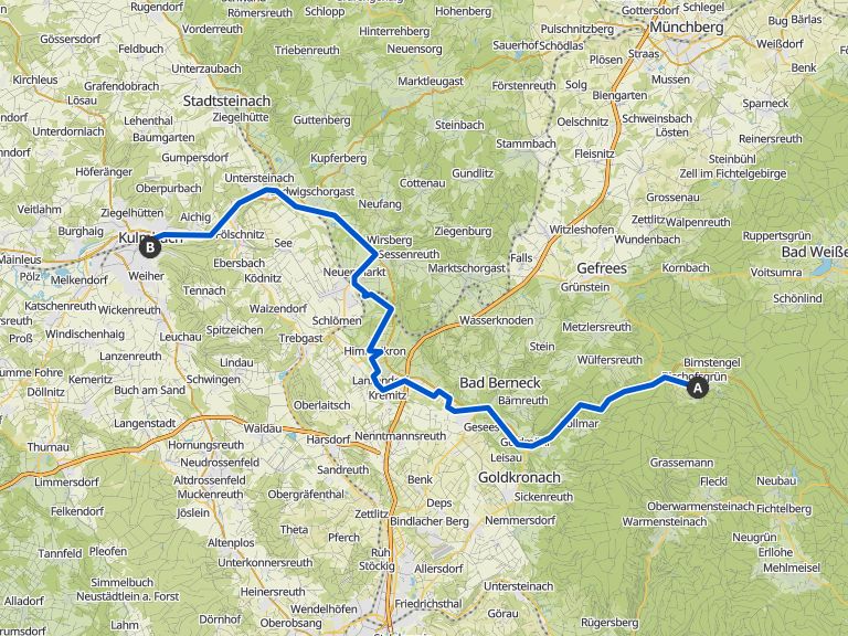 Etappe 1 (Variante Weißer Main): Von Bischofsgrün nach Kulmbach ...